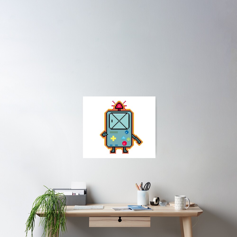 "Adventure Time BMO Pixel Art - Alarm" Poster by au70correct | Redbubble
