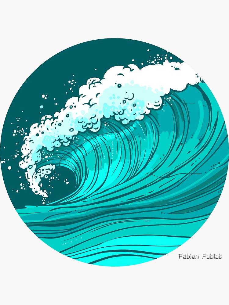 "Wave logo" Sticker for Sale by fabien-p | Redbubble