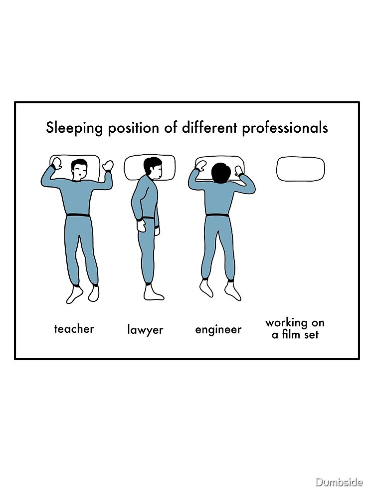 "Sleeping position for filmmakers meme" Poster for Sale by Dumbside ...