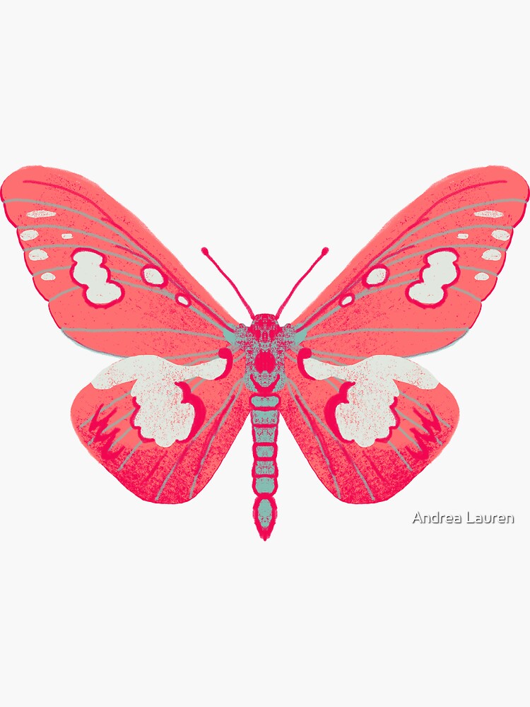 "Pink Moth sticker, moth art, pink moth, lepidoptery, moths, moth ...
