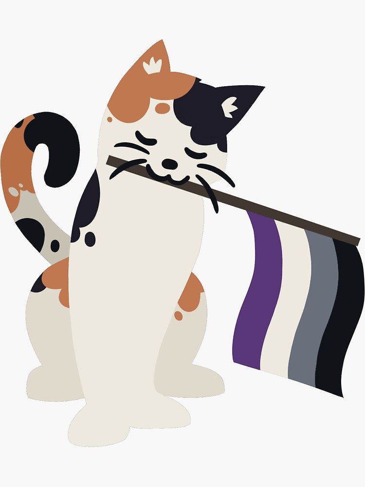 "Asexual Calico Cat" Sticker for Sale by Nick4X | Redbubble