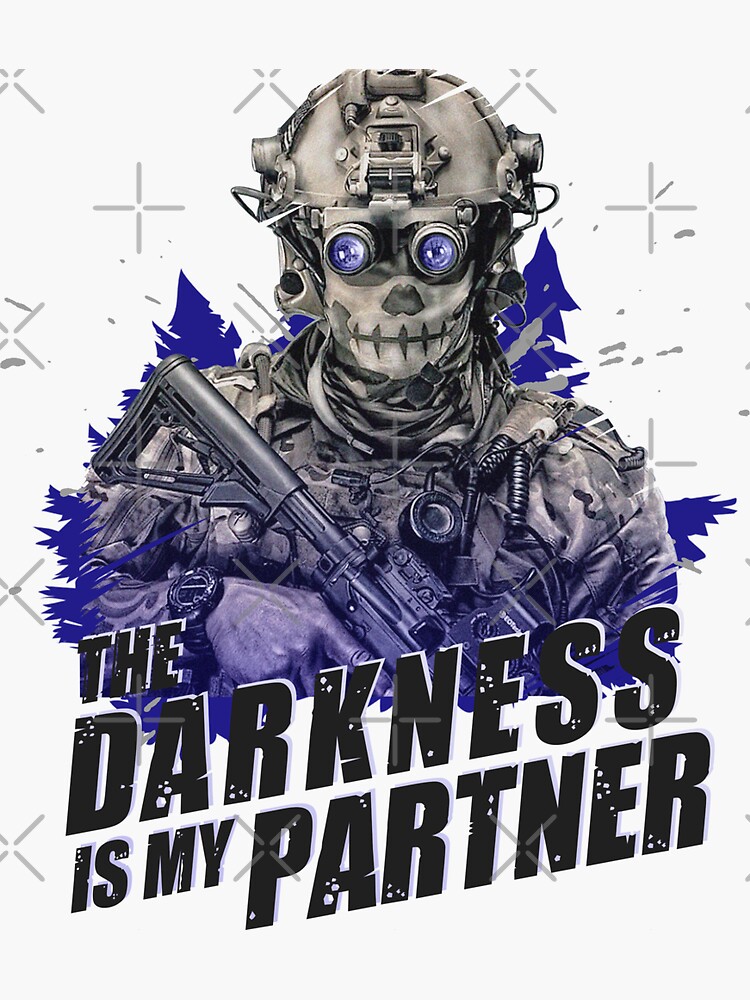 "The Darkness is my Partner, Tacticool style" Sticker by Cataraga ...