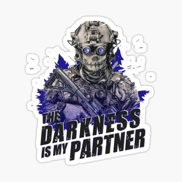"The Darkness is my Partner, Tacticool style" Sticker by Cataraga | Redbubble