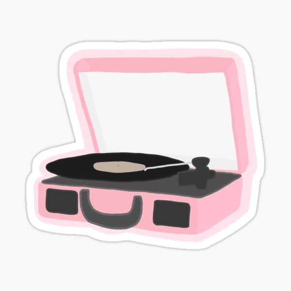"pink record player" Sticker for Sale by nataliestarks | Redbubble