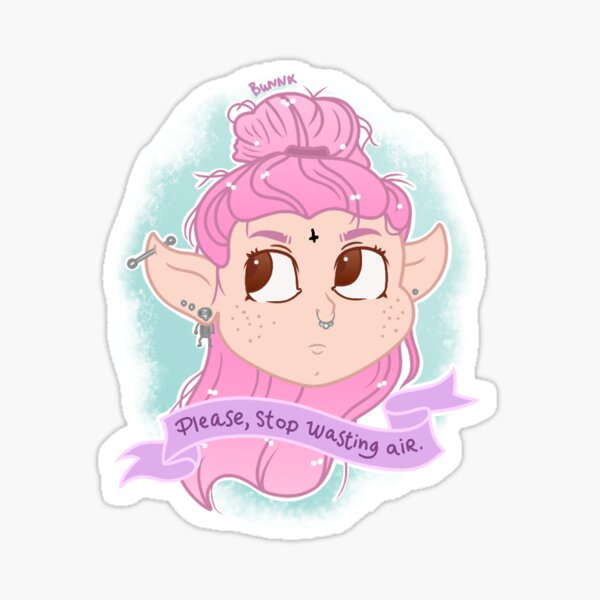 "Please stop..." Sticker for Sale by Bunnanenart | Redbubble