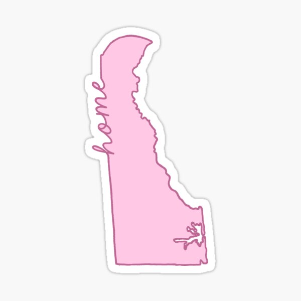 "Delaware Home State Outline Pink" Sticker for Sale by jamiemaher15 ...