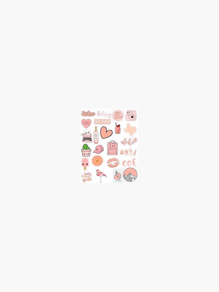 "pink/peach sticker pack" Sticker for Sale by lexipower100 | Redbubble