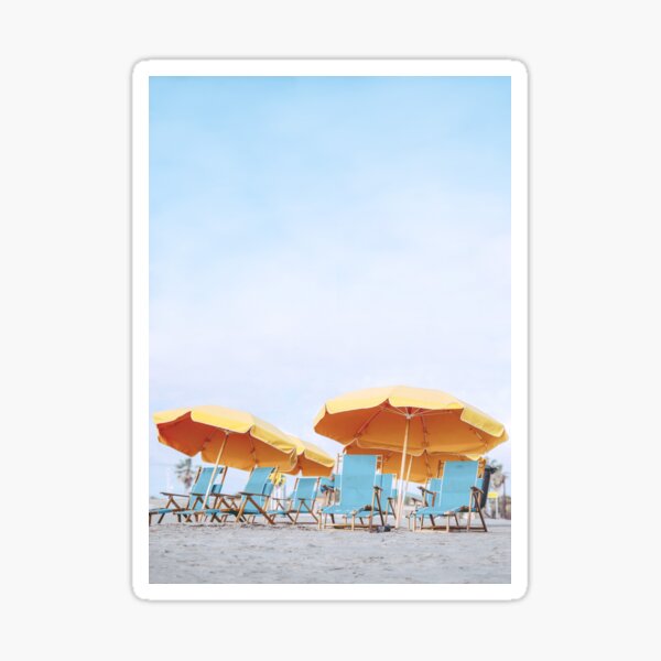 "Beach Umbrellas, Coastal Photography" Sticker for Sale by moderntrend ...