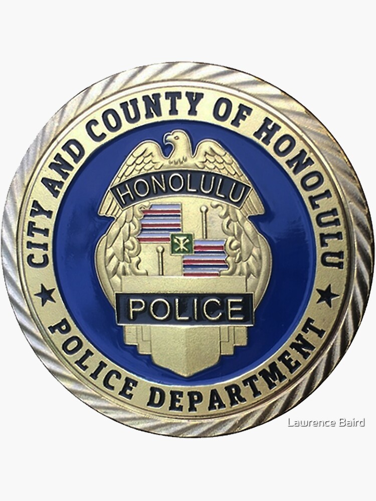 "Honolulu Hawaii Police Department" Sticker for Sale by lawrencebaird ...