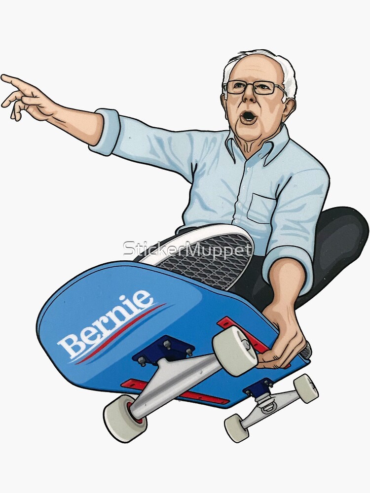 "Skater Bernie" Sticker for Sale by StickerMuppet | Redbubble