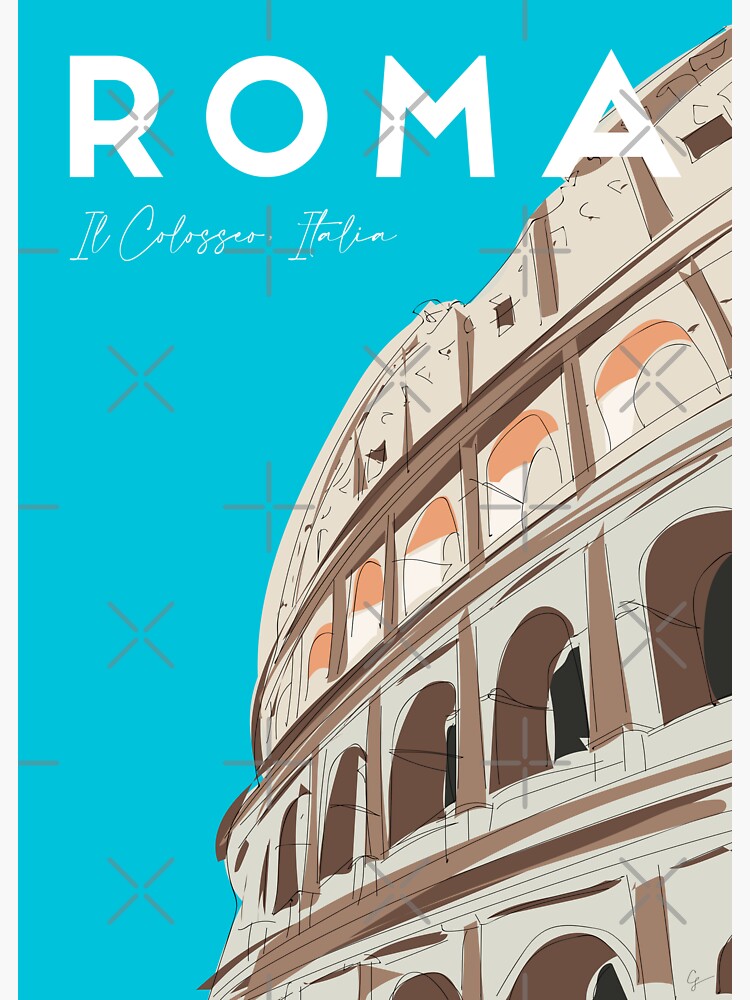 "Rome, Italy Colosseum / Roma Il Colosseo, Italia Travel Poster ...