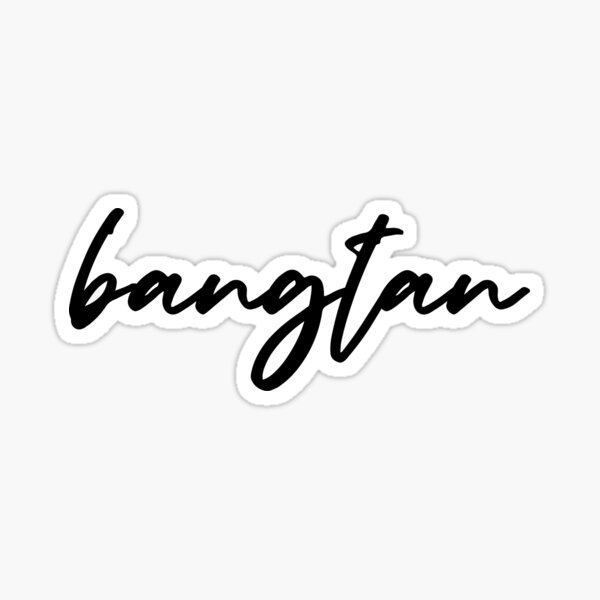 "BTS/Bangtan Boys Cursive Logo Sticker" Sticker for Sale by cosmichui ...