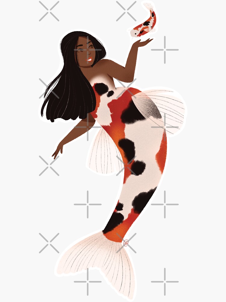 "Koi Mermaid" Sticker by drawdani | Redbubble