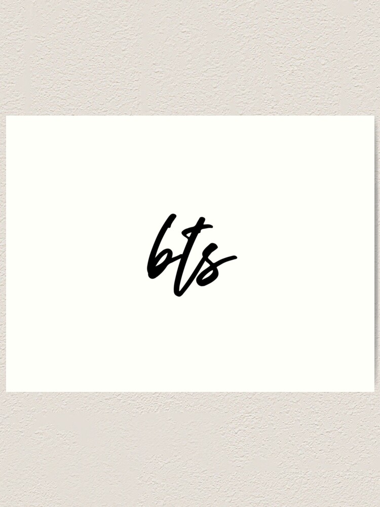 "BTS Logo Cursive Sticker" Art Print for Sale by cosmichui | Redbubble