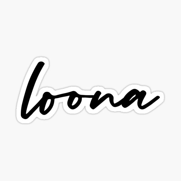 "LOONA Logo Cursive Sticker" Sticker for Sale by cosmichui | Redbubble
