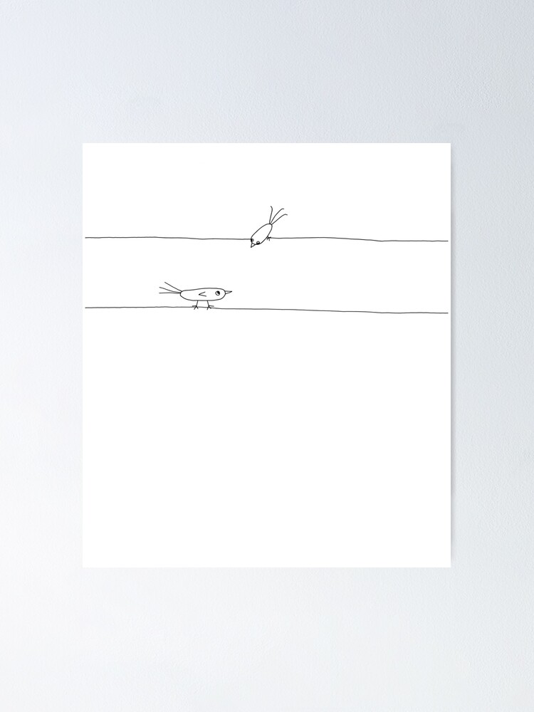 "Hello There -- birds on wire" Poster for Sale by poppytree | Redbubble