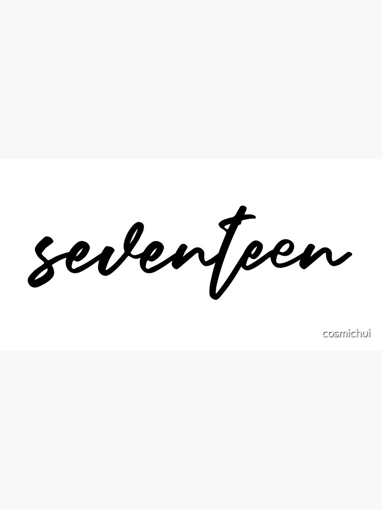 "SEVENTEEN K-pop Logo Cursive Sticker" Photographic Print by cosmichui ...