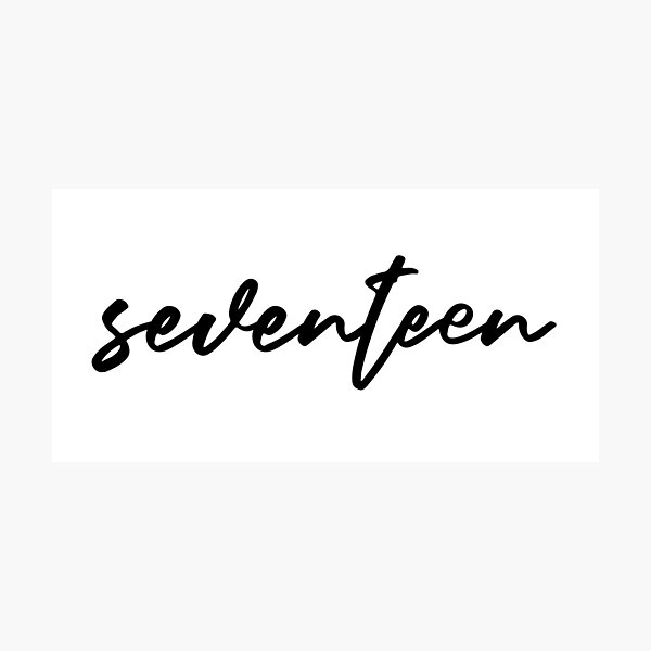 "SEVENTEEN K-pop Logo Cursive Sticker" Photographic Print by cosmichui ...