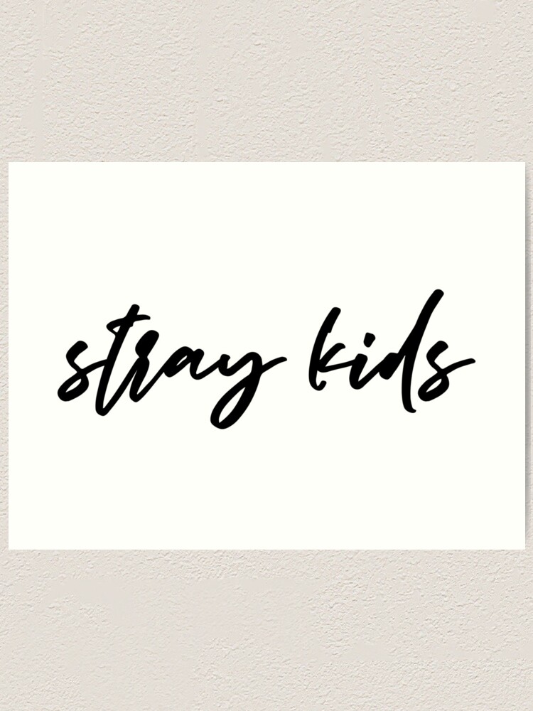 "Stray Kids K-pop Logo Cursive Sticker" Art Print by cosmichui | Redbubble
