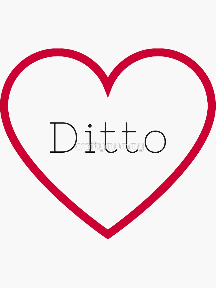 "Ditto in Red Heart" Sticker for Sale by craftymummy | Redbubble