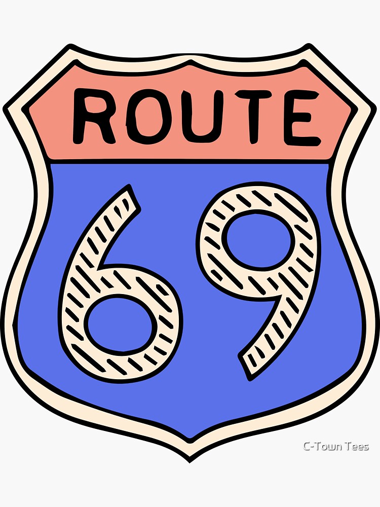 "Route 69 Sticker" Sticker by Klay70 | Redbubble