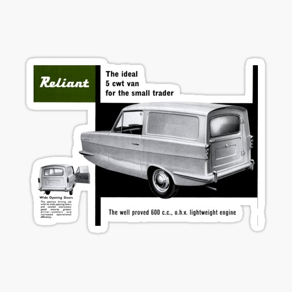 "RELIANT REGAL 5CWT VAN" Sticker for Sale by ThrowbackMotors | Redbubble