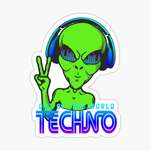 "Alien Techno EDM Space Music Festival" Sticker for Sale by shirtontour ...