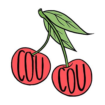 "Cherry “Coucou” Fine Line" Sticker for Sale by jul grey | Redbubble