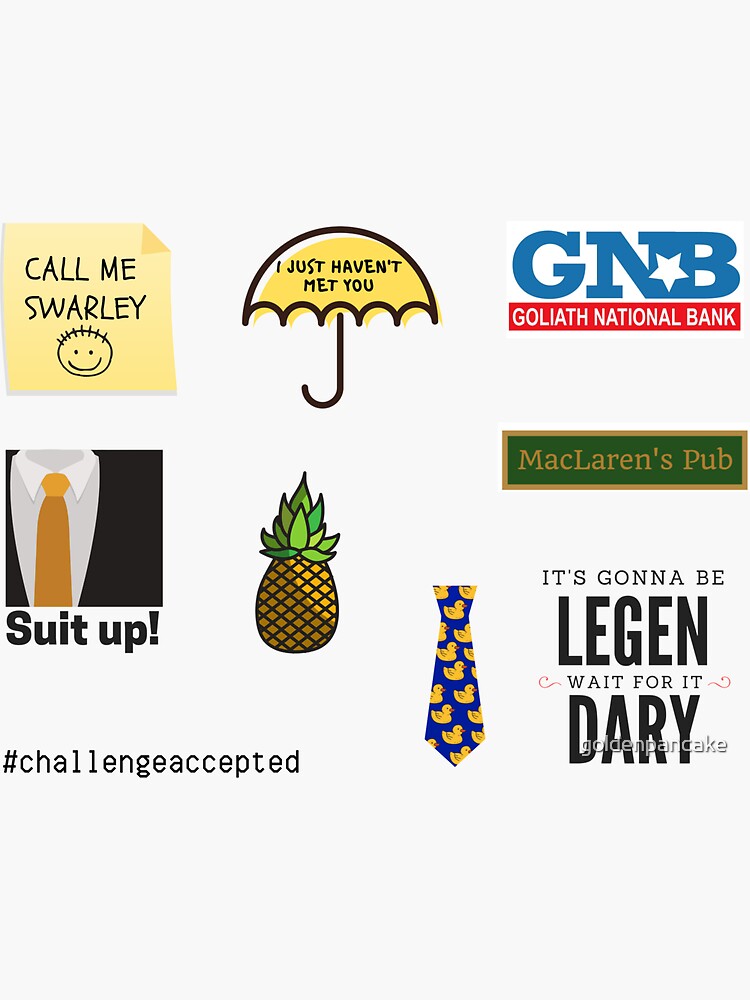 "HIMYM sticker pack" Sticker for Sale by goldenpancake | Redbubble