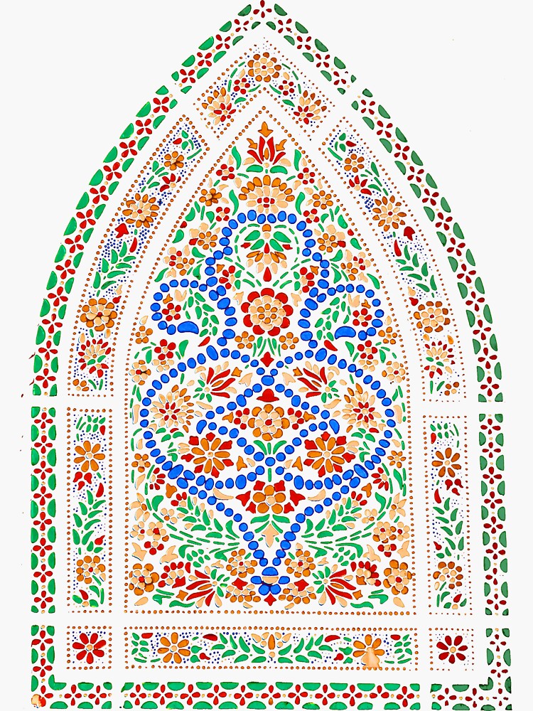 "Persian Decorative Stained glass Window, Kashan, Persia, Iran" Sticker ...