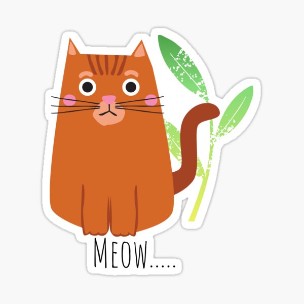 "Meow" Sticker for Sale by Piyushprints007 | Redbubble