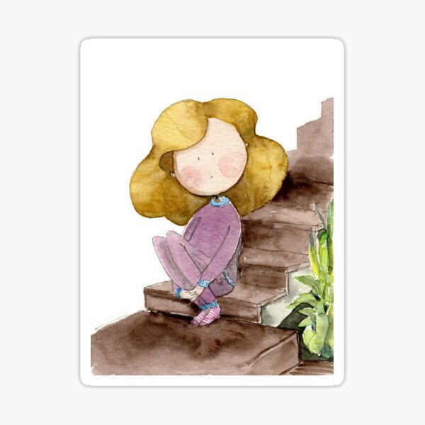 "Waiting" Sticker by alisonsadler | Redbubble