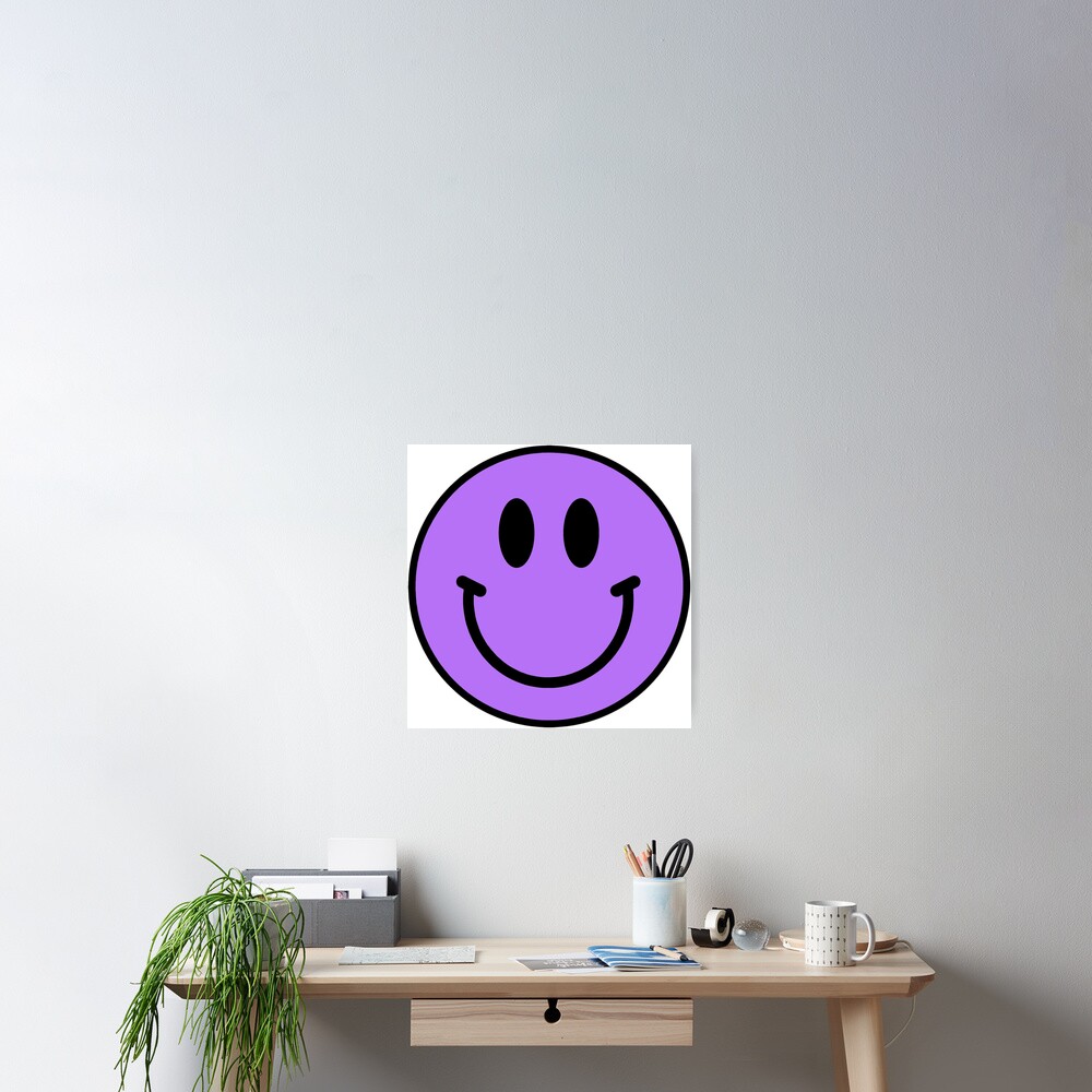 "Purple Smiley Face" Poster for Sale by evahart28 | Redbubble