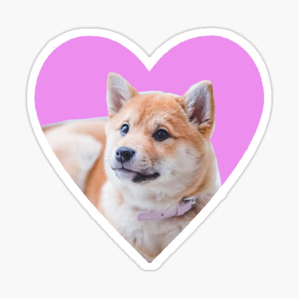 "Cute pink doggo heart" Sticker for Sale by Johblanc | Redbubble