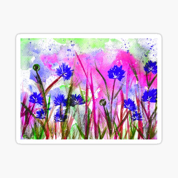 "Corn Flower Field " Sticker for Sale by fairychamber | Redbubble