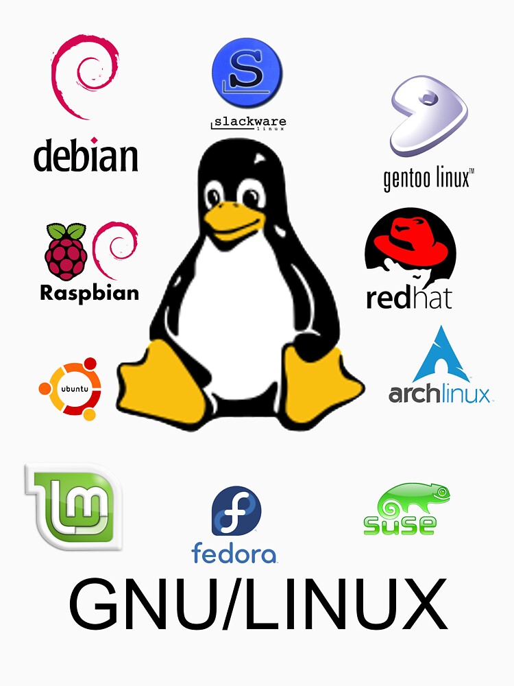 "GNU/LINUX : The best distro" T-shirt for Sale by GILLINUX | Redbubble ...