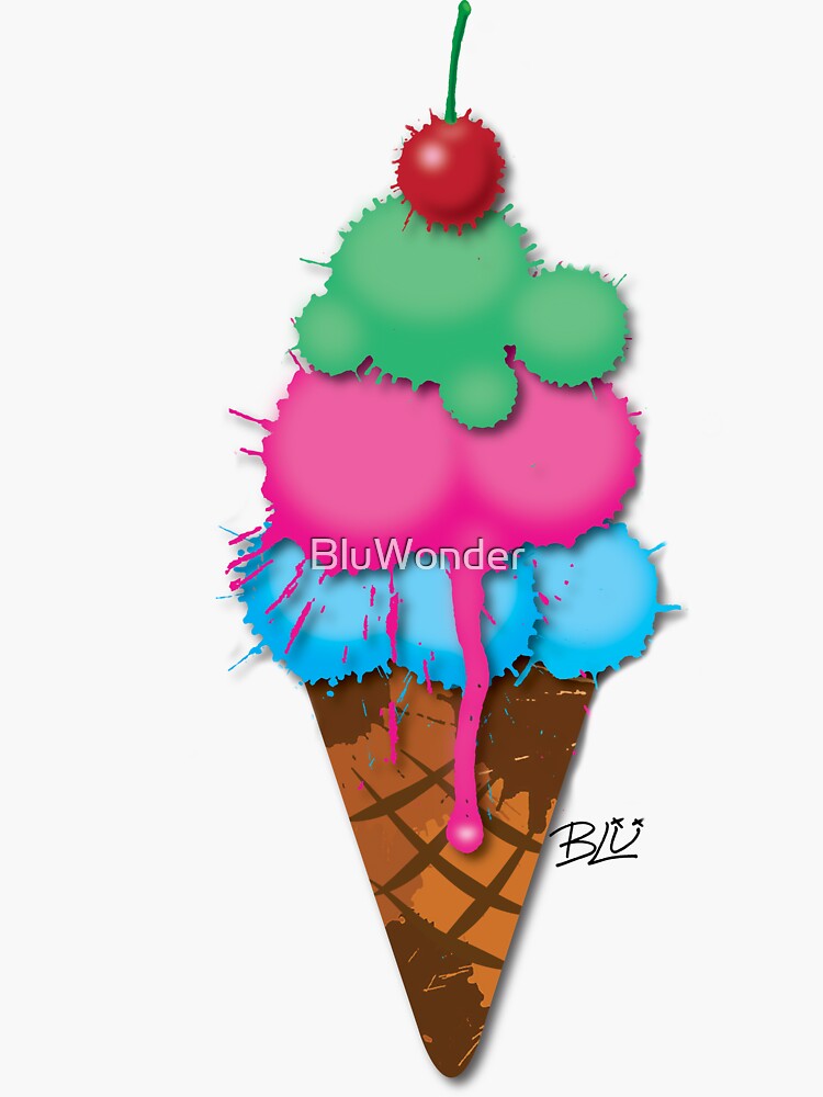 "Ice Cream Splat" Sticker for Sale by BluWonder | Redbubble