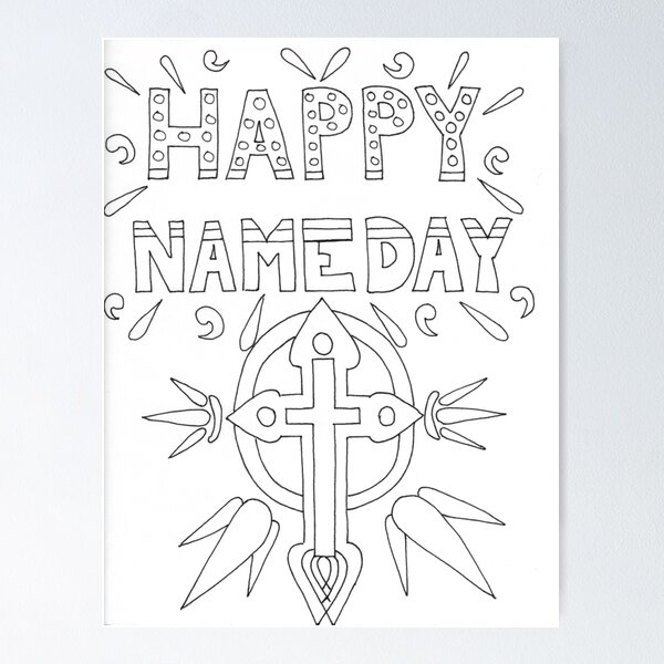 "Happy Name Day" Poster for Sale by Sparks4Orthodox | Redbubble