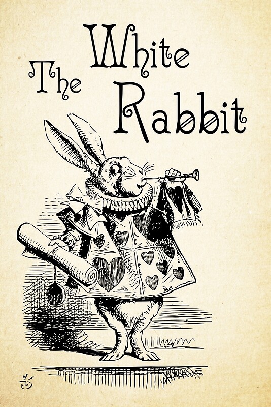 "Alice in Wonderland - The White Rabbit - Lewis Carroll Quote - 0194 ...