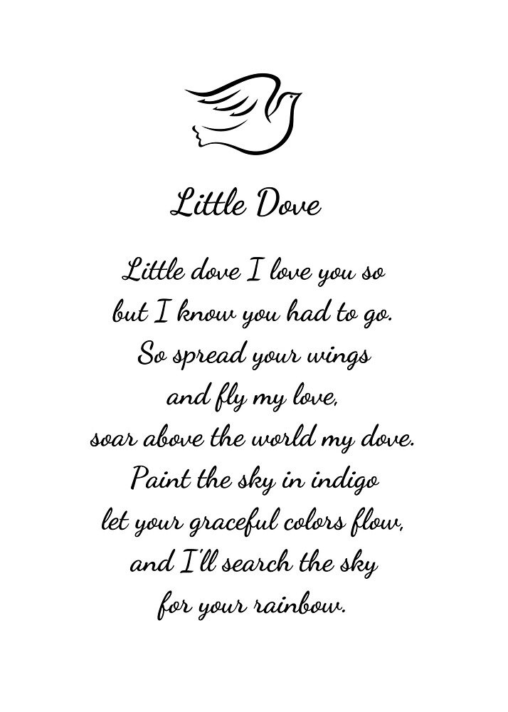 "Miscarriage Gift - Loss of Baby Poem - Little Dove Sympathy Gift" by ...