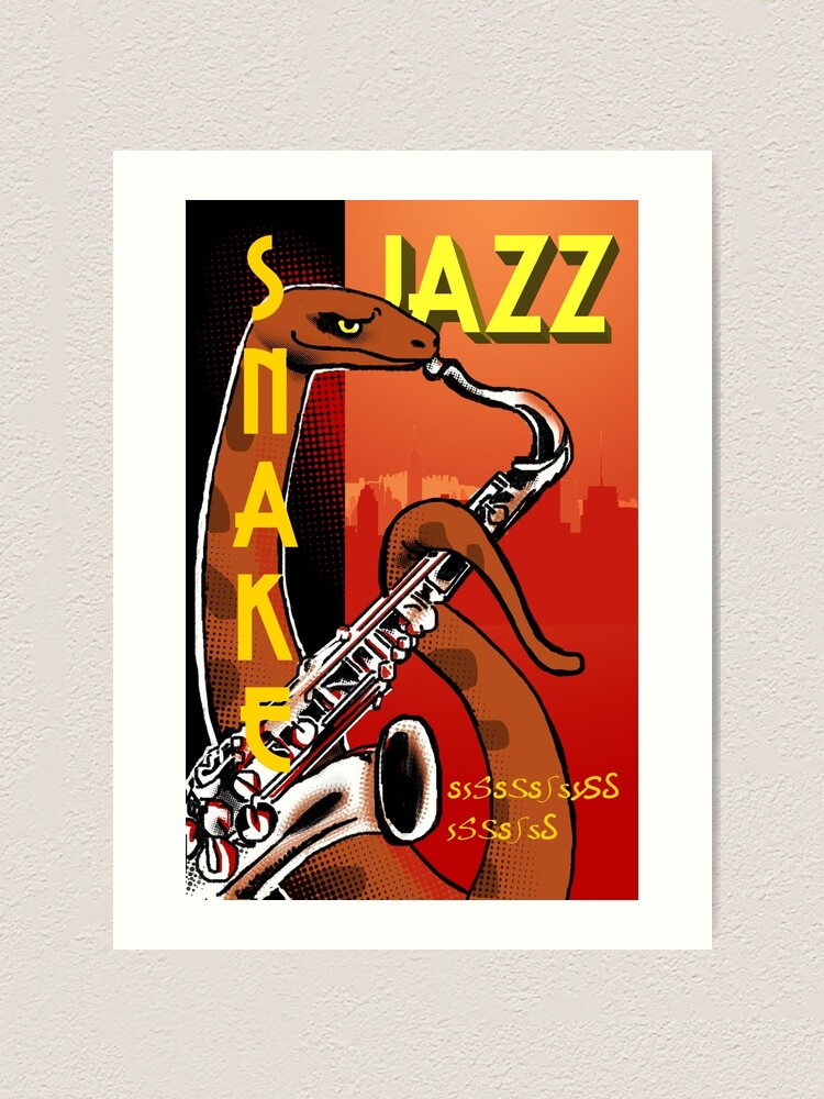 "Snake Jazz Vintage " Art Print for Sale by Redilion | Redbubble