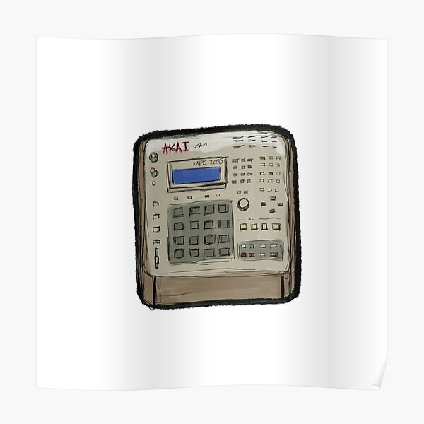"MPC 3000 Sketch - Hip-Hop T-shirt " Poster by Dommesa | Redbubble