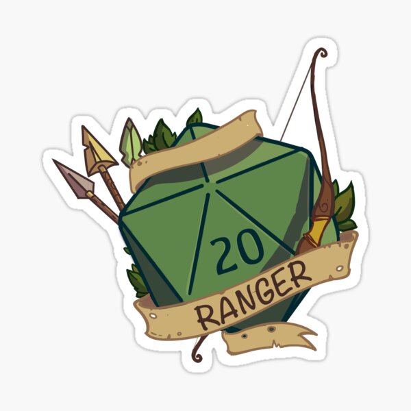 "D20 Ranger Fantasy Dice" Sticker by Spicycookiie | Redbubble