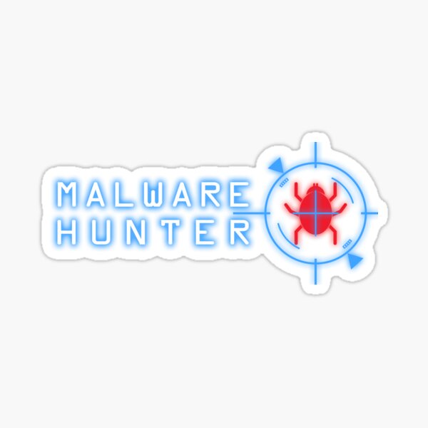 "MALWARE HUNTER - Red and Blue" Sticker for Sale by Fast-Designs ...