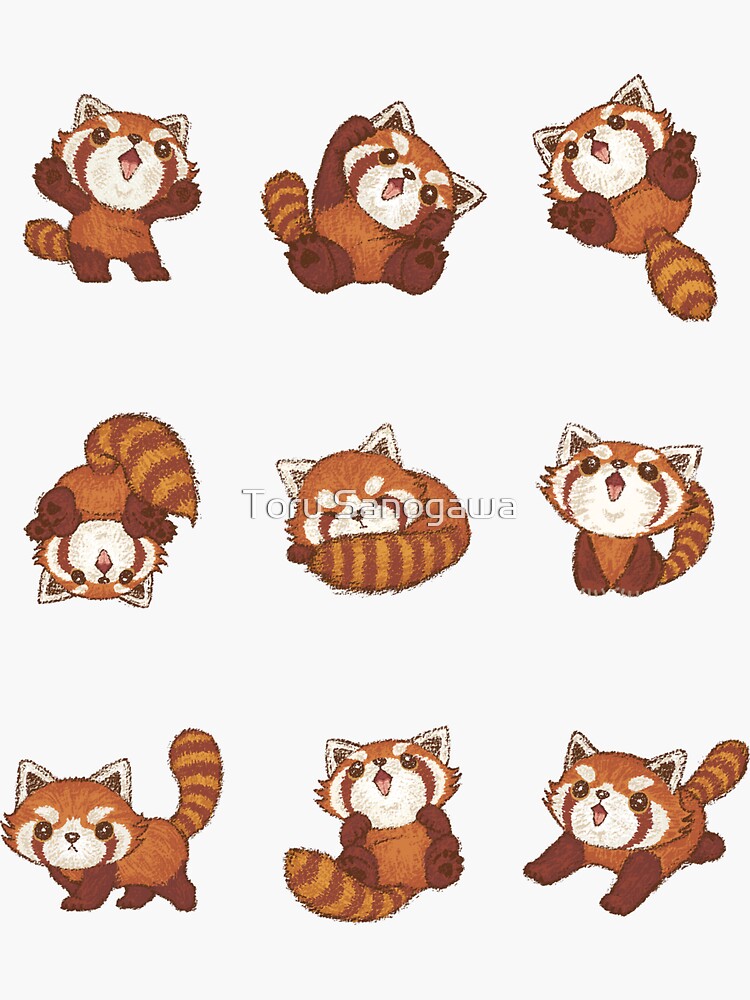 "Many Red pandas" Sticker for Sale by sanogawa | Redbubble