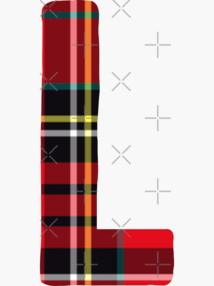 "Red Plaid Letter L" Sticker for Sale by Yviemakes | Redbubble