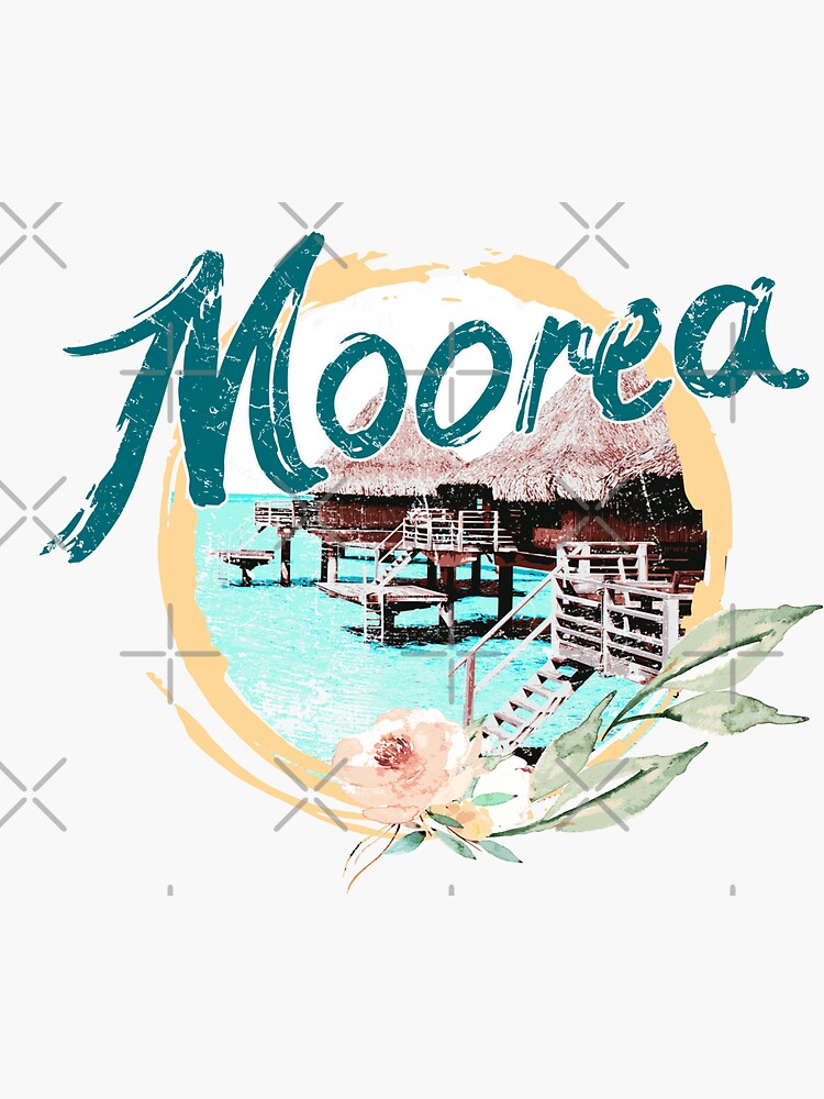 Sticker for Sale avec l'œuvre « Moorea Vintage Pacifique Sud Polynésie ...