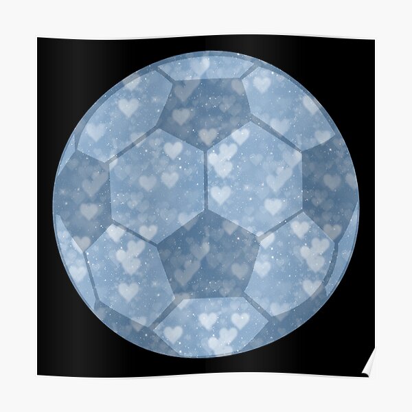 "SOCCER BALL FOOTBALL MOON WITH HEARTS" Poster by SportsT-Shirts ...