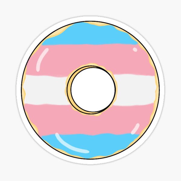 "Transgender Flag Pride Donut" Sticker by Randomartist666 | Redbubble