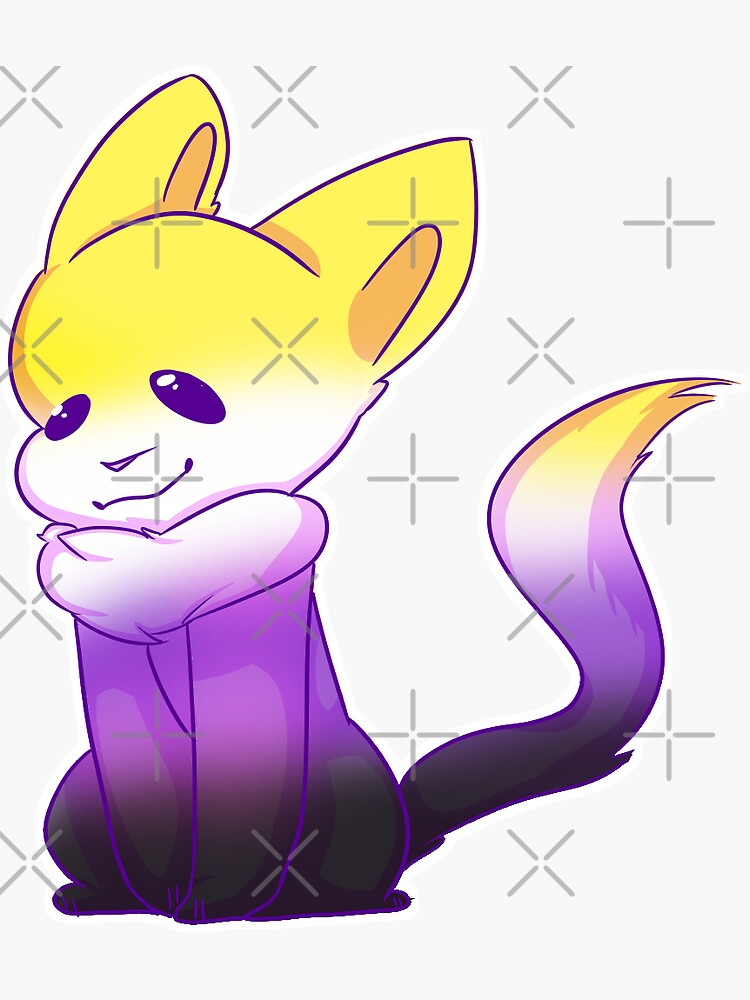 "Non-Binary Kitty!" Sticker by LEWBunnii | Redbubble
